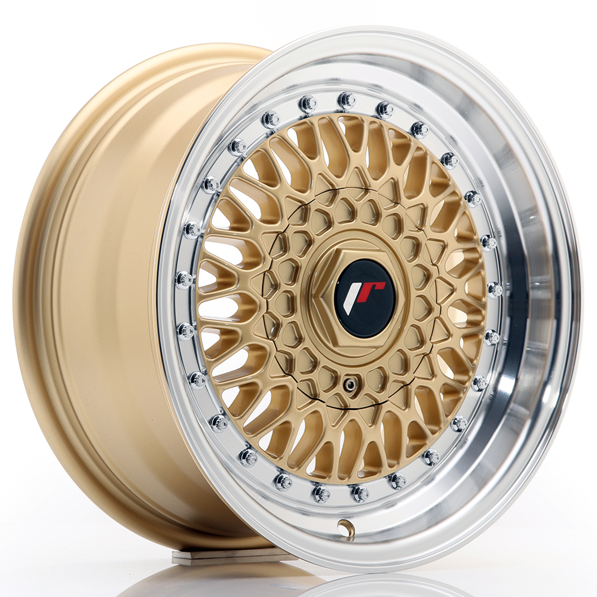 JR Wheels JR9 15x7 ET20 BLANK Gold w/Machined Lip - JR