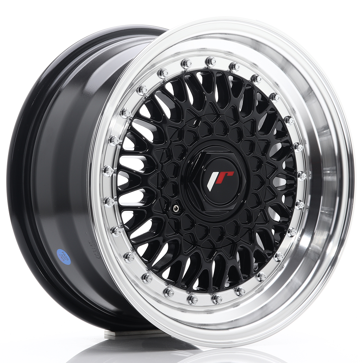 JR Wheels JR9 15x7 ET20 4x100/108 Gloss Black w/Machined Lip - JR