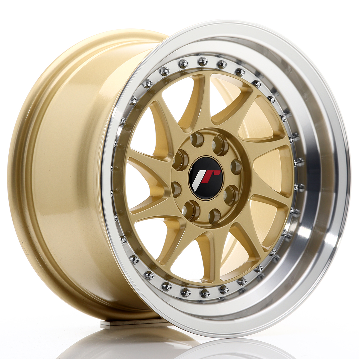 JR Wheels JR26 15x8 ET25 4x100/108 Gold w/Machined Lip - JR