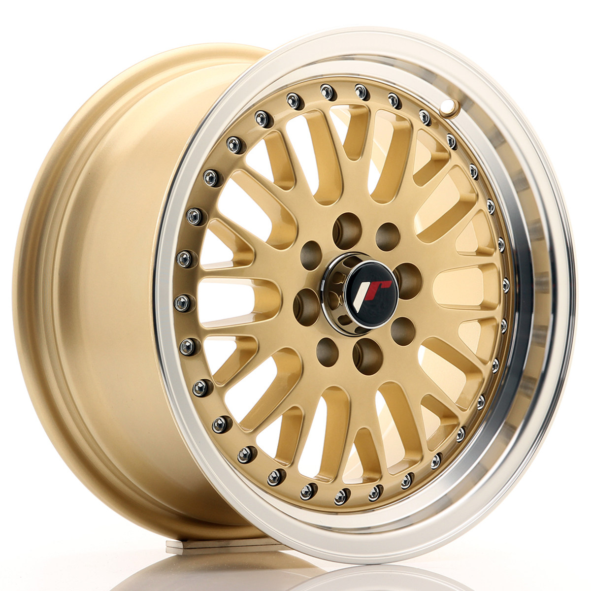 JR Wheels JR10 15x7 ET30 4x100/108 Gold w/Machined Lip - JR