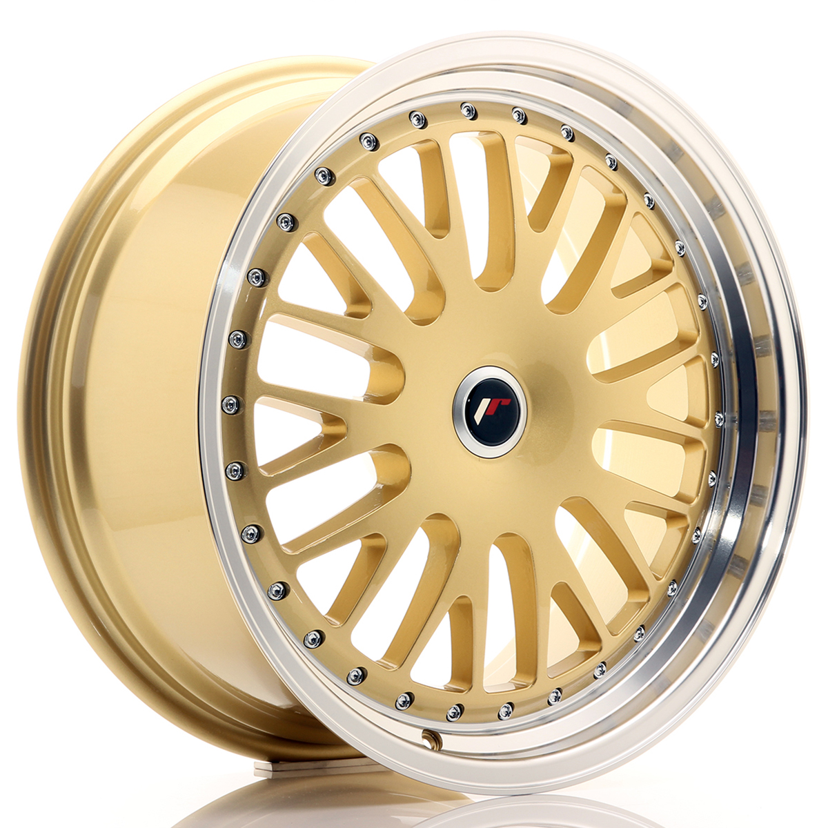 JR Wheels JR10 19x8,5 ET20-35 Blank Gold w/Machined Lip - JR